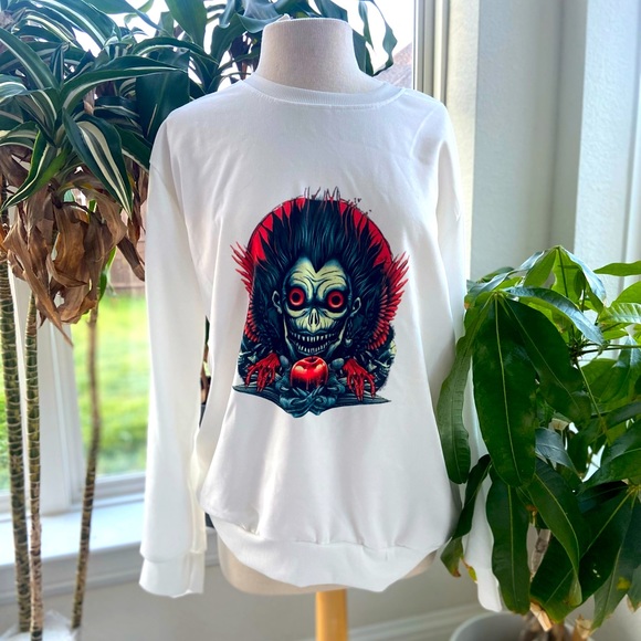 Sweaters | Death Note Sweatshirt Long Sleeve White | Poshmark
